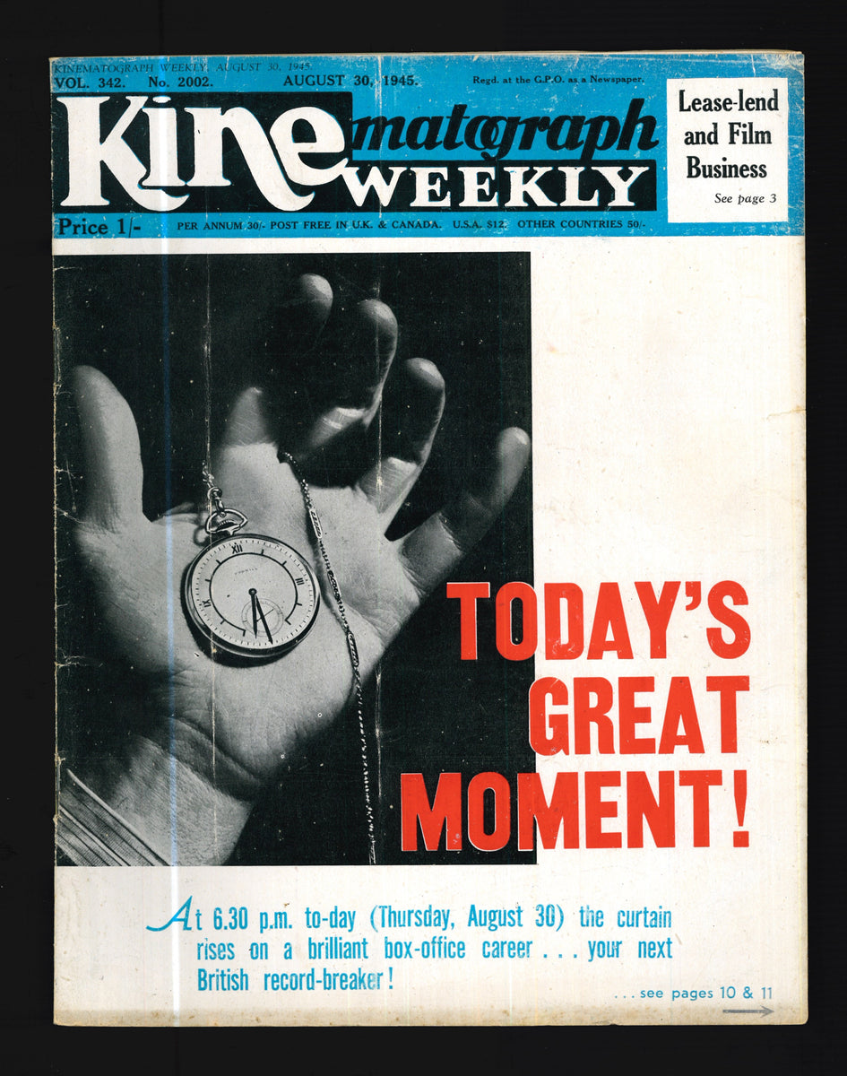 Kine Weekly No.2002 Aug 30 1945 – Vintage Magazine Company