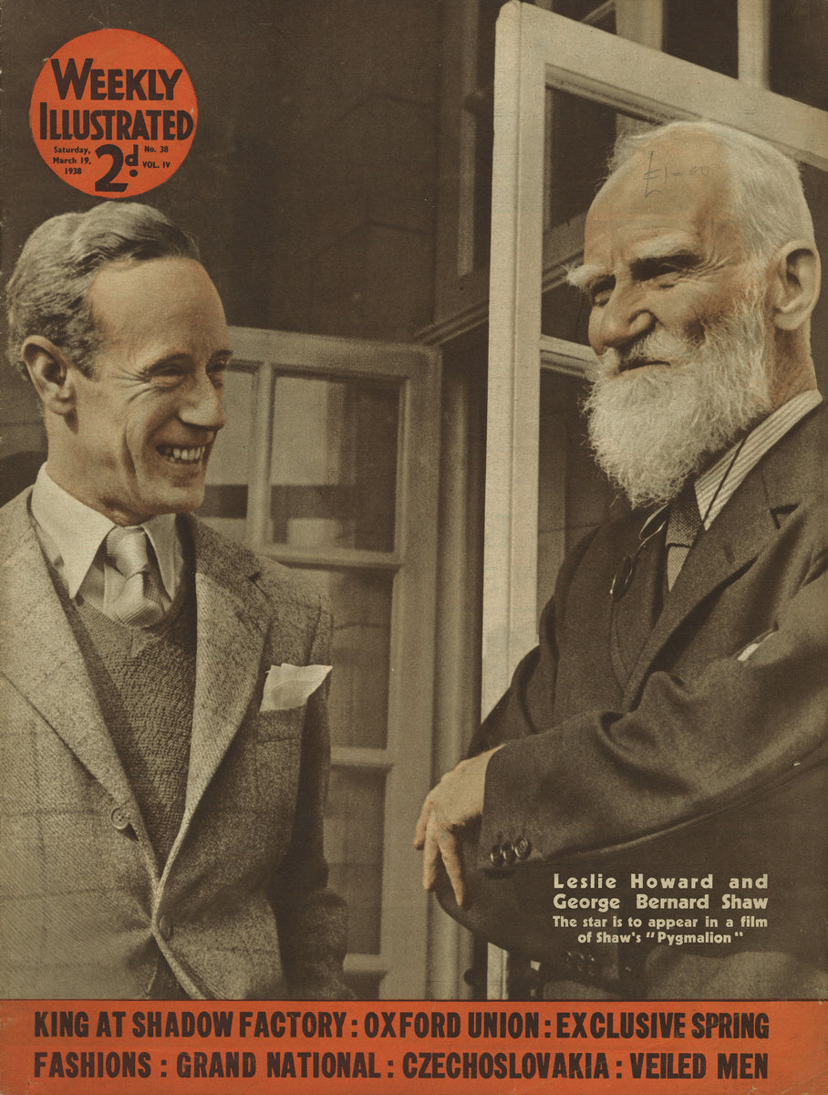 George Bernard Shaw and Leslie Howard Weekly Illustrated March 19 1938 ...