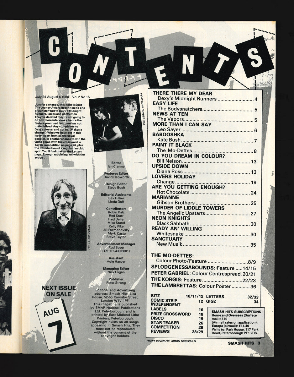 Smash Hits Vol 2 No 15 July 24 1980 – Vintage Magazine Company