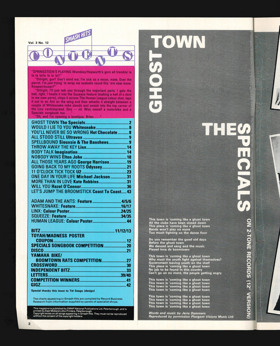 Smash Hits Vol 3 No 12 June 11-24 1981 – Vintage Magazine Company