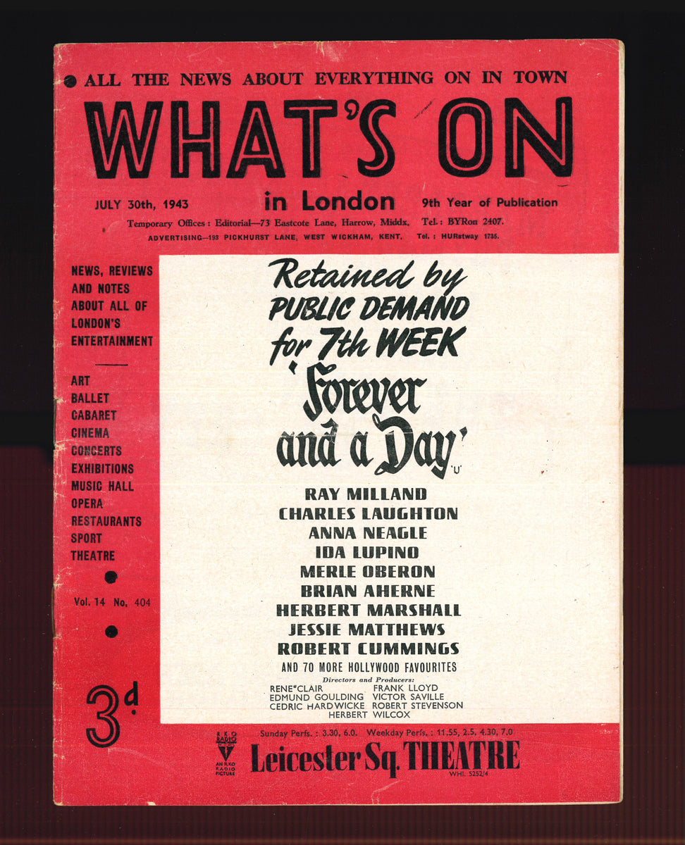 What's On No 404 July 30 1943 – Vintage Magazine Company