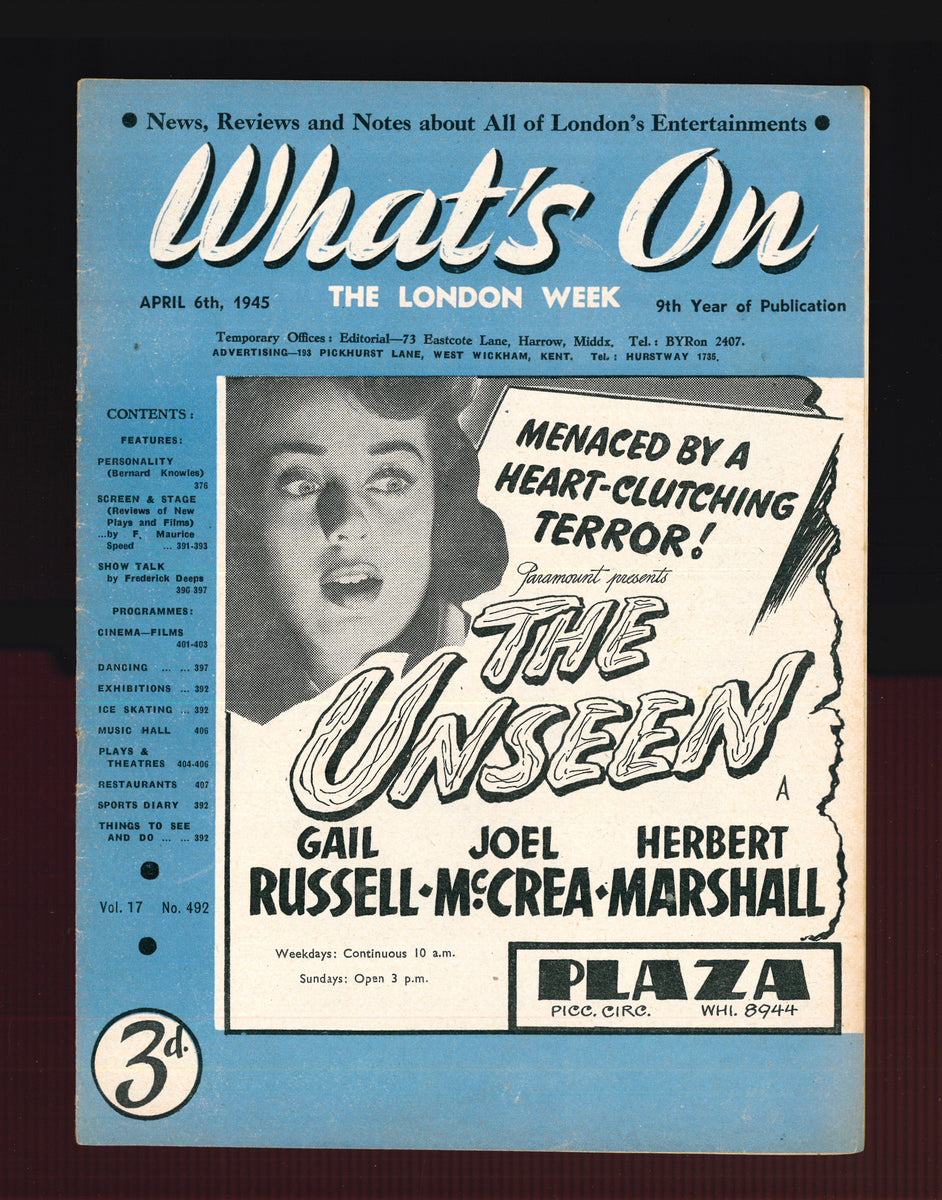 What's On No 492 April 6 1945 – Vintage Magazine Company