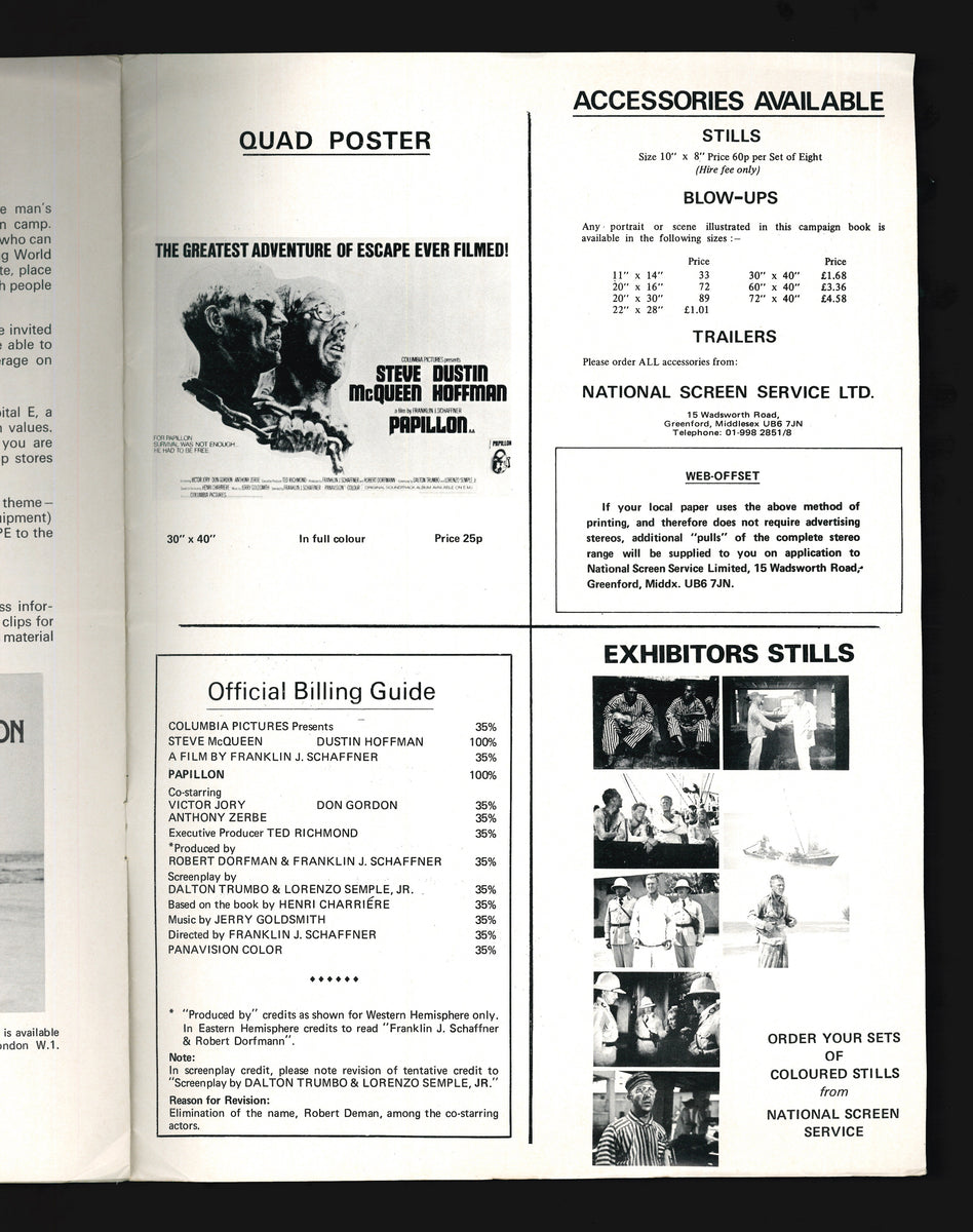 Papillon, 1973 Press Kit – Vintage Magazine Company