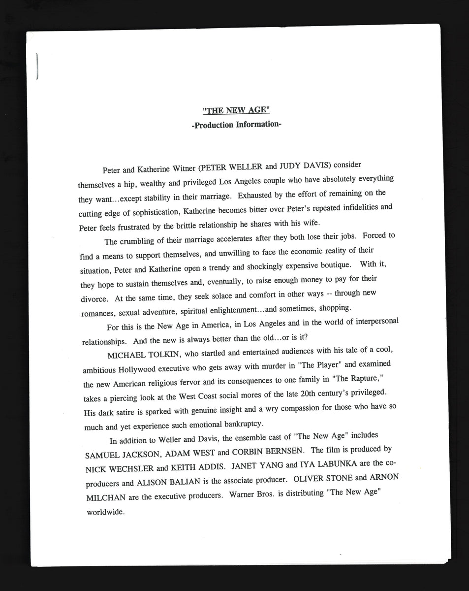 New Age, 1994 Press Kit – Vintage Magazine Company