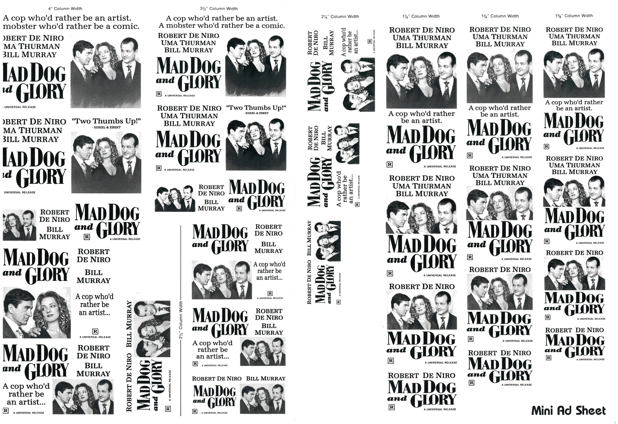 Mad Dog and Glory, 1993 Press Kit – Vintage Magazine Company