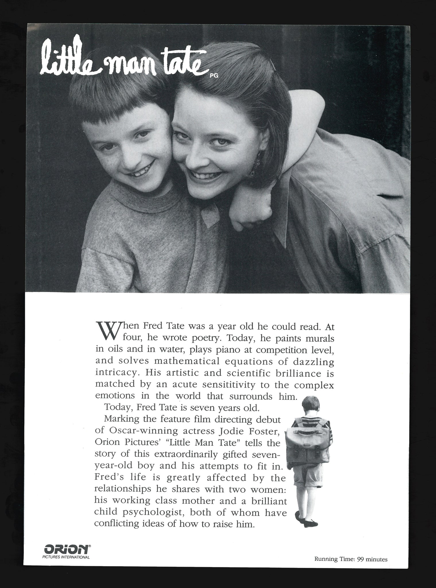 Little Man Tate, 1991 Press Kit – Vintage Magazine Company