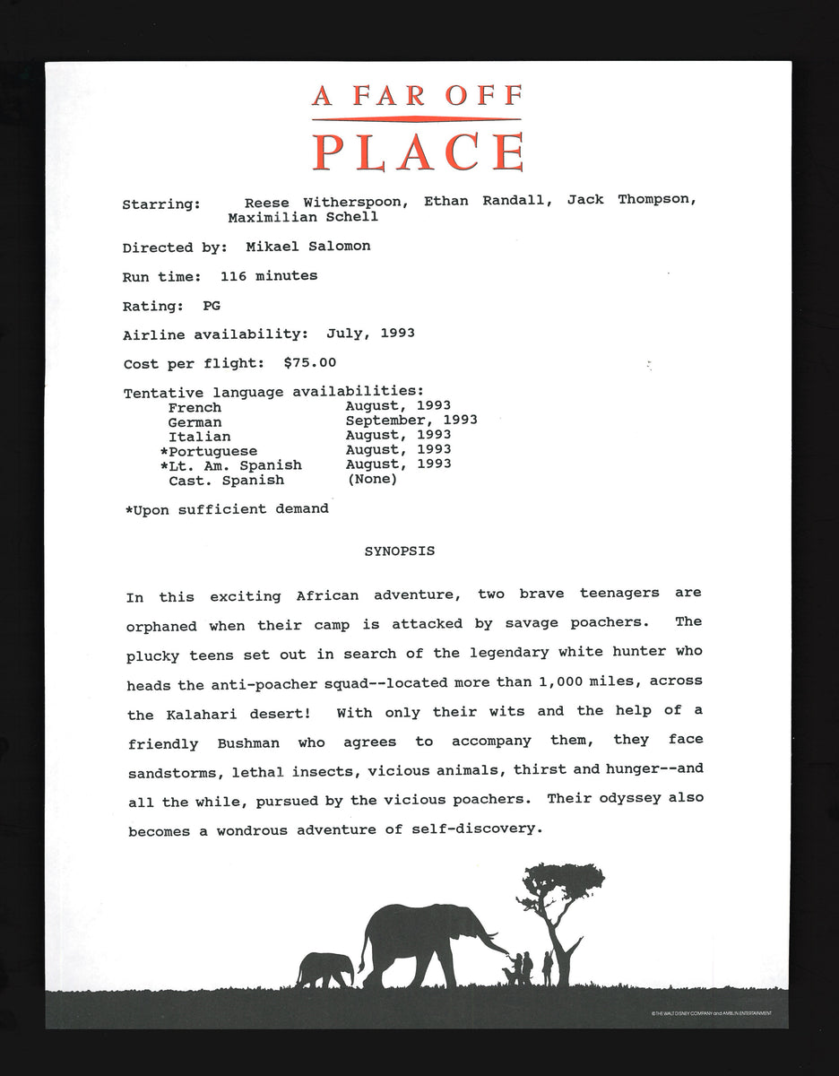 Far Off Place, 1993 Press Kit – Vintage Magazine Company