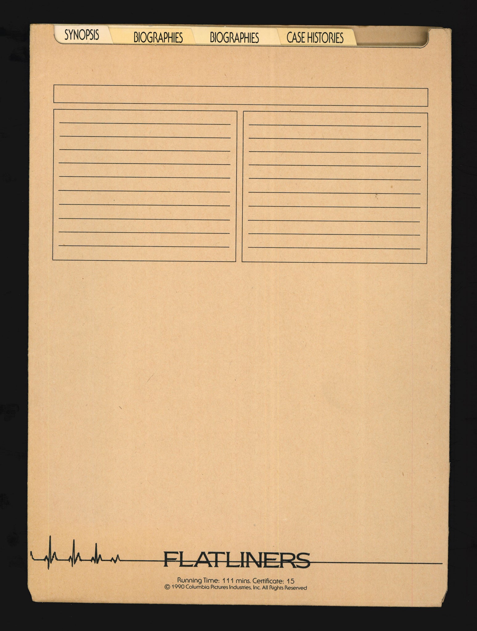 Flatliners, 1990 Press Kit (2) – Vintage Magazine Company