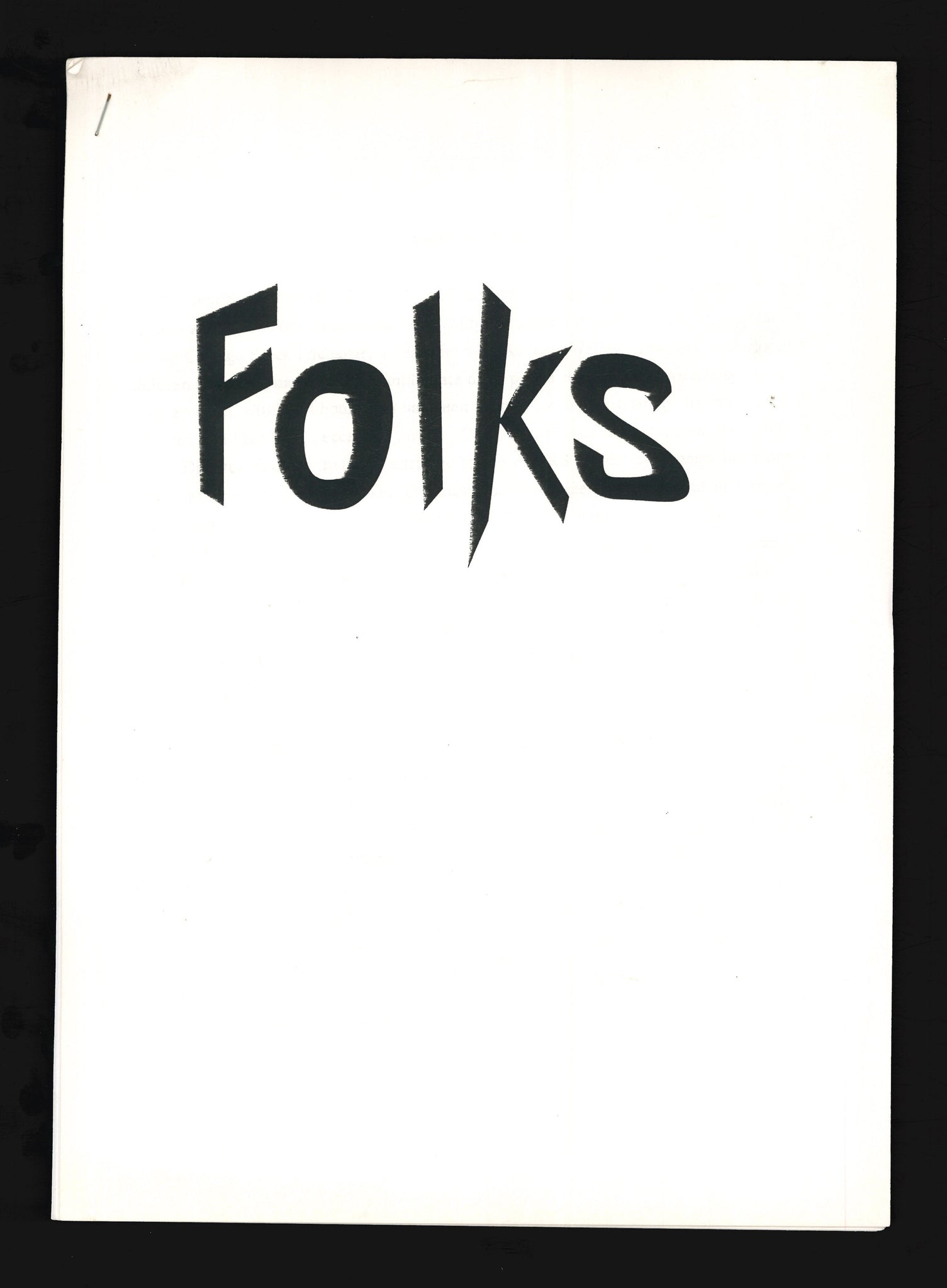 Folks!, 1992 Press Kit – Vintage Magazine Company