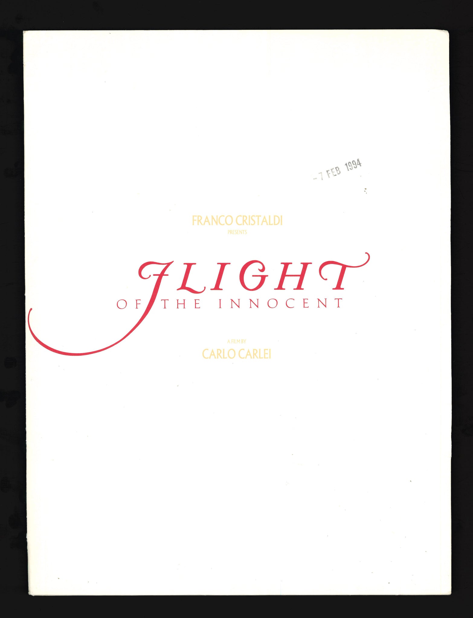 Flight Of The Innocent, 1992 Press Kit – Vintage Magazine Company
