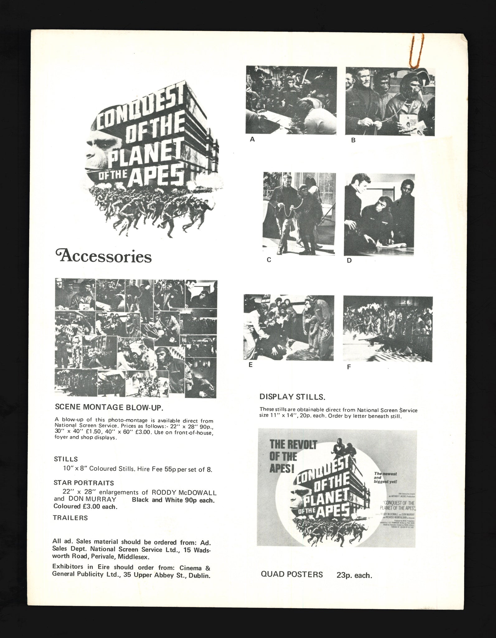 Conquest of the Planet of the Apes, 1972 Press Kit – Vintage Magazine ...