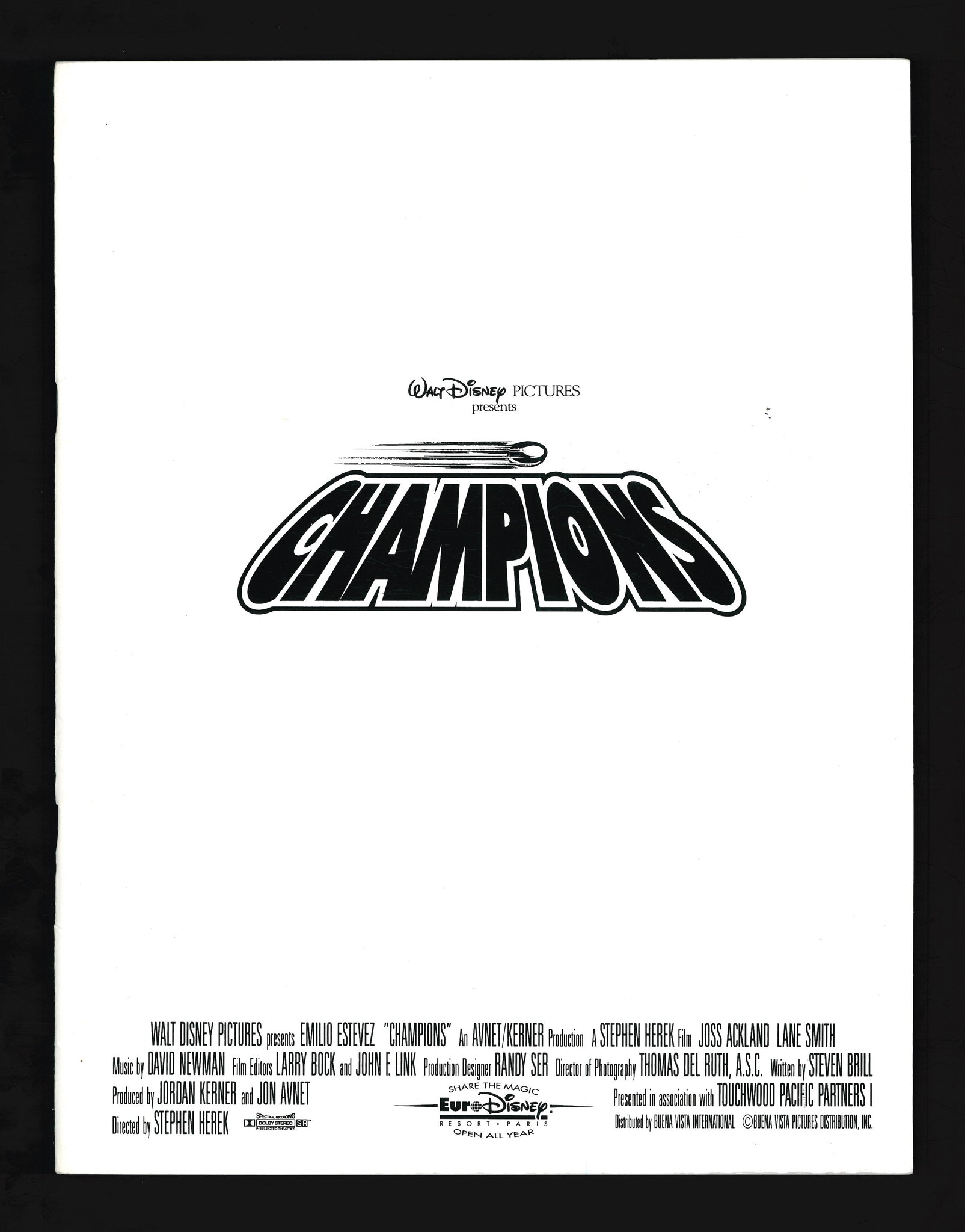 Champions AKA The Might Ducks, 1992 Press Kit – Vintage Magazine Company