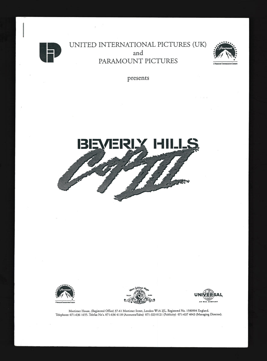 Beverly Hills Cop II, 1987 Press Kit – Vintage Magazine Company