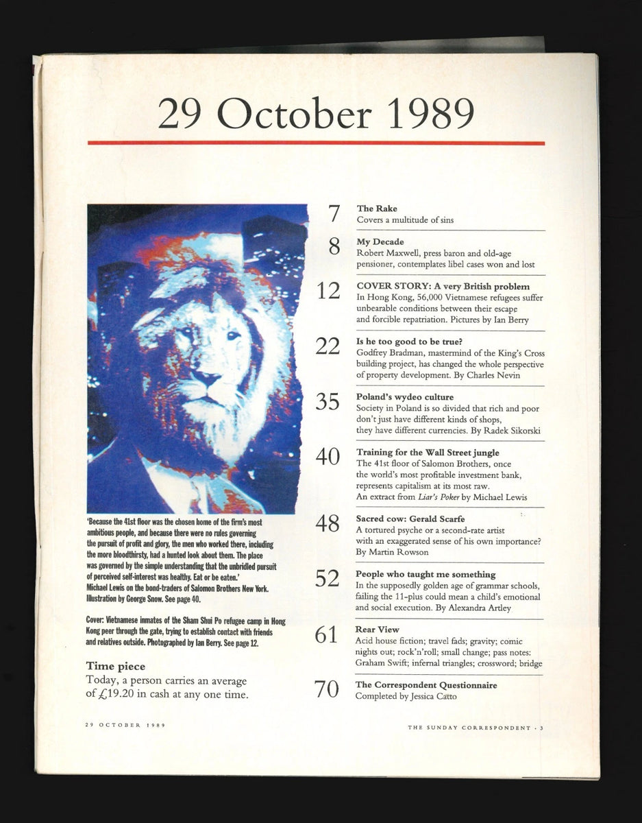 Correspondent Magazine Oct 29 1989 – Vintage Magazine Company