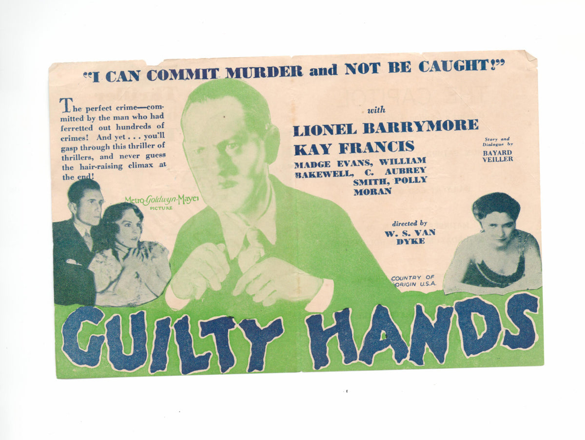 Guilty Hands, 1931 – Vintage Magazine Company