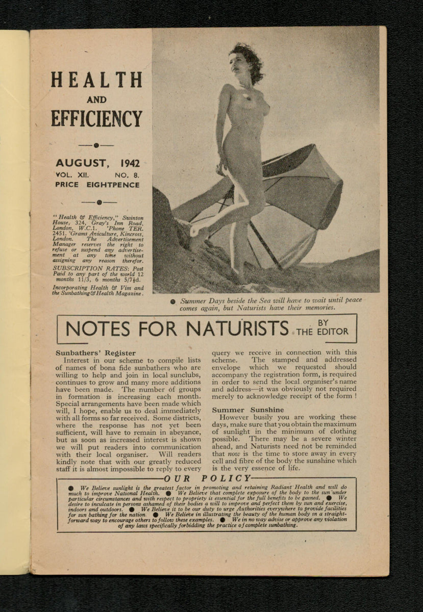 Health and Efficiency Aug 1942 – Vintage Magazine Company